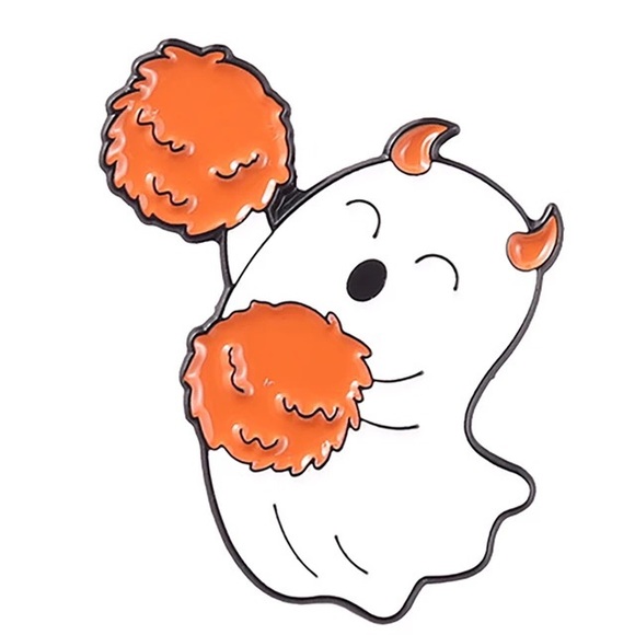 Jewelry | Cute Horned Devil Cheerleader Cheerleading Ghost Metal Enamel ...